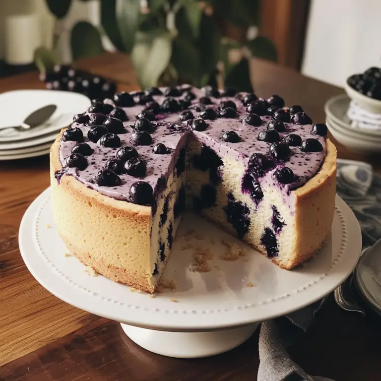 Blueberry Chiffon Cake | My Savory Twist