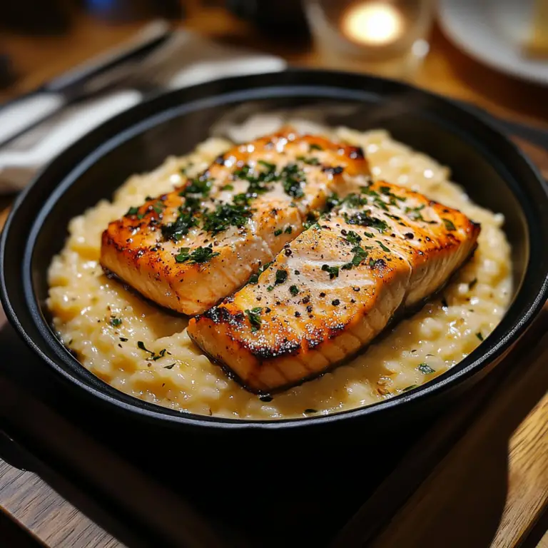 Japanese Style Risotto with Seared Salmon | My Savory Twist