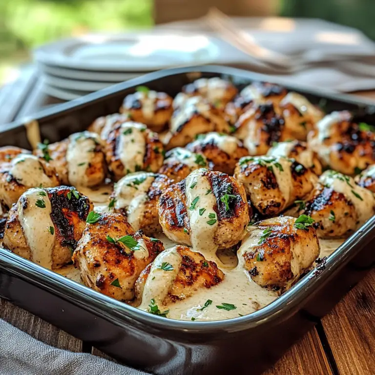 Grilled Chicken Bites with Creamy Garlic Sauce | My Savory Twist