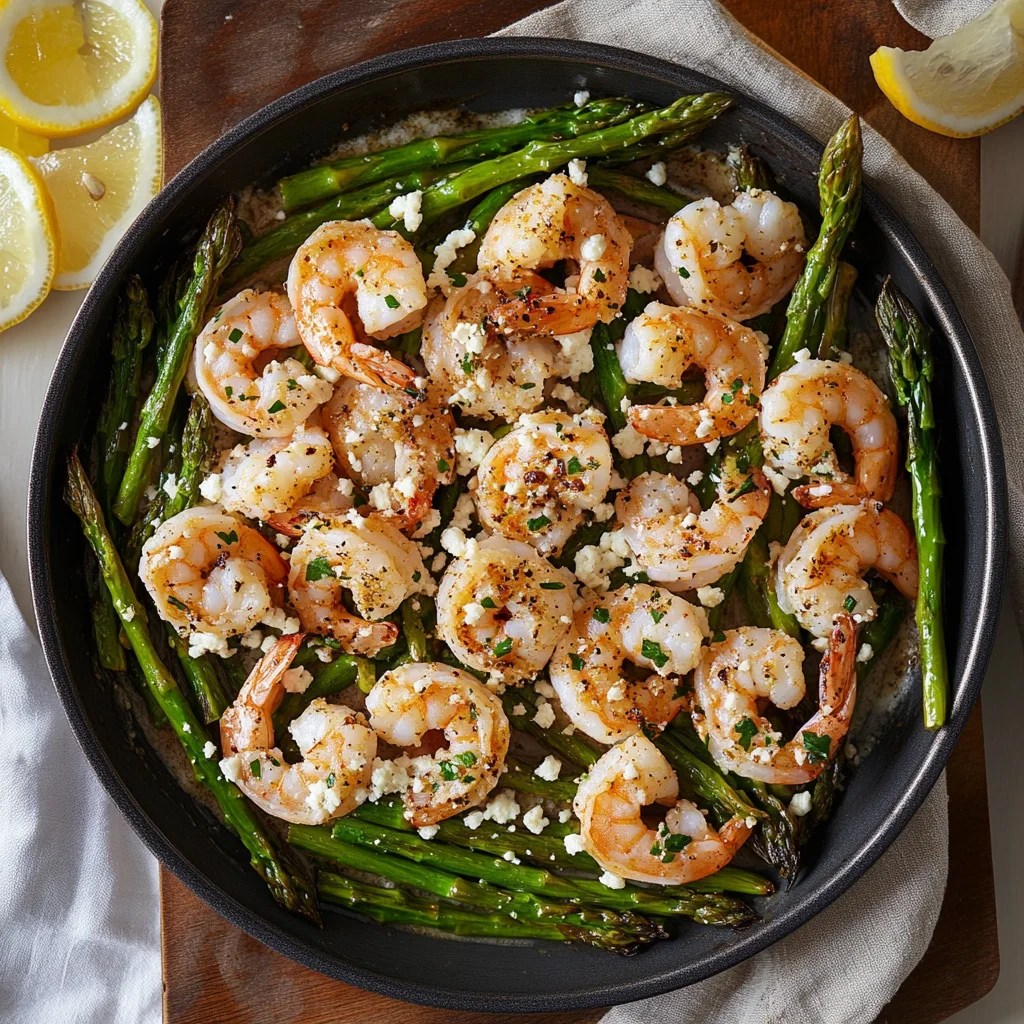 Lemon-Garlic Shrimp with Asparagus & Feta Crumble: An Incredible ...