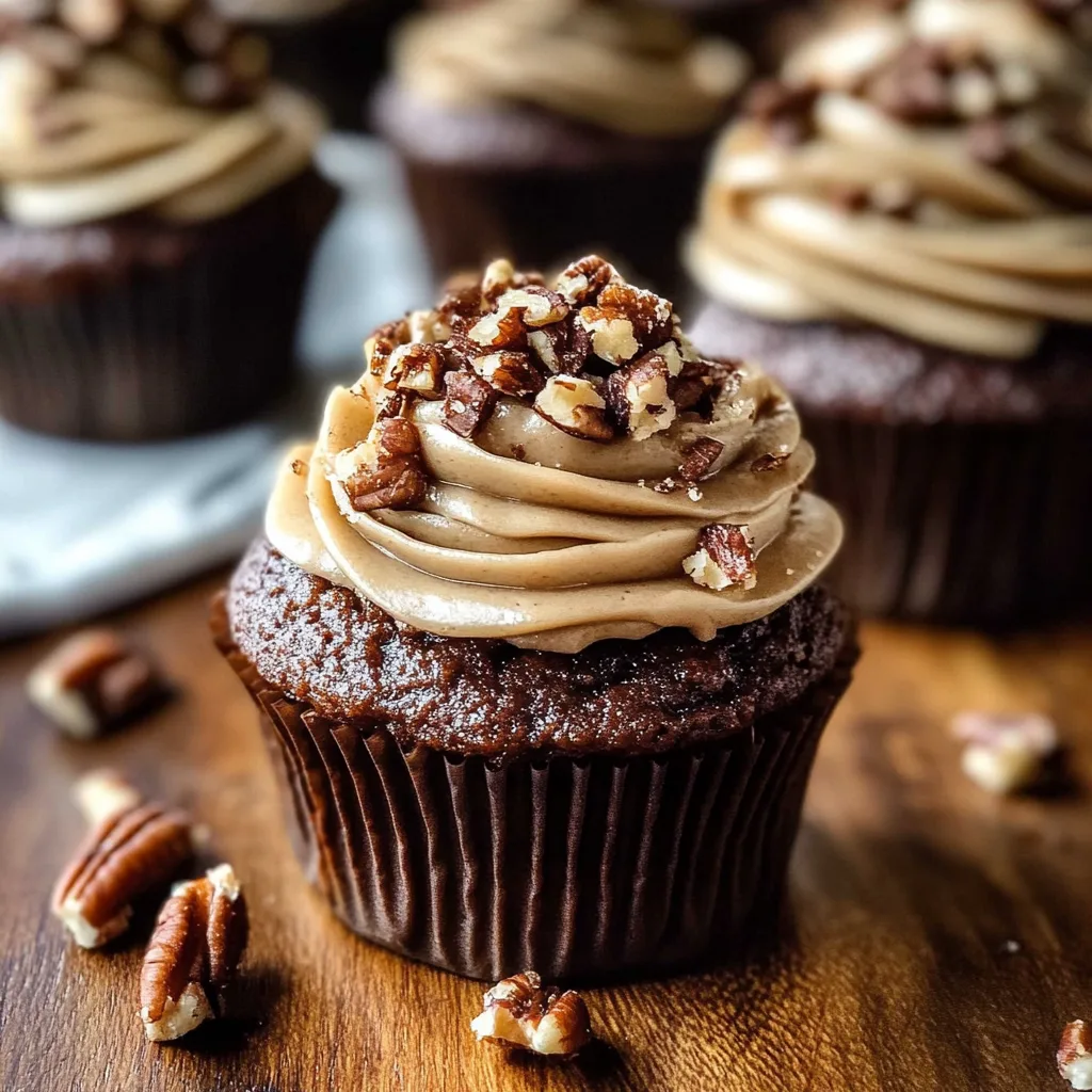 Chocolate Bourbon Pecan Pie Cupcakes with Butter Pecan Frosting: An ...